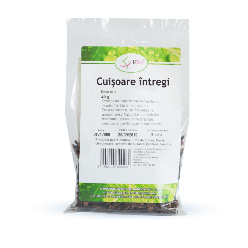 Cuisoare intregi 40g Vivio - VIVIO - Magazin de vitamine și suplimente